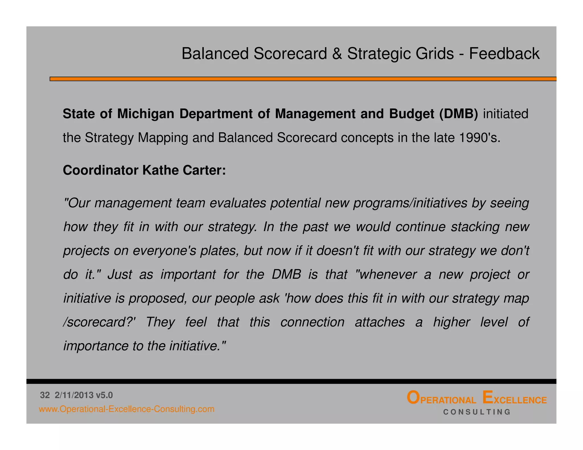 Balanced Scorecard Deployment Process Training Module | PDF