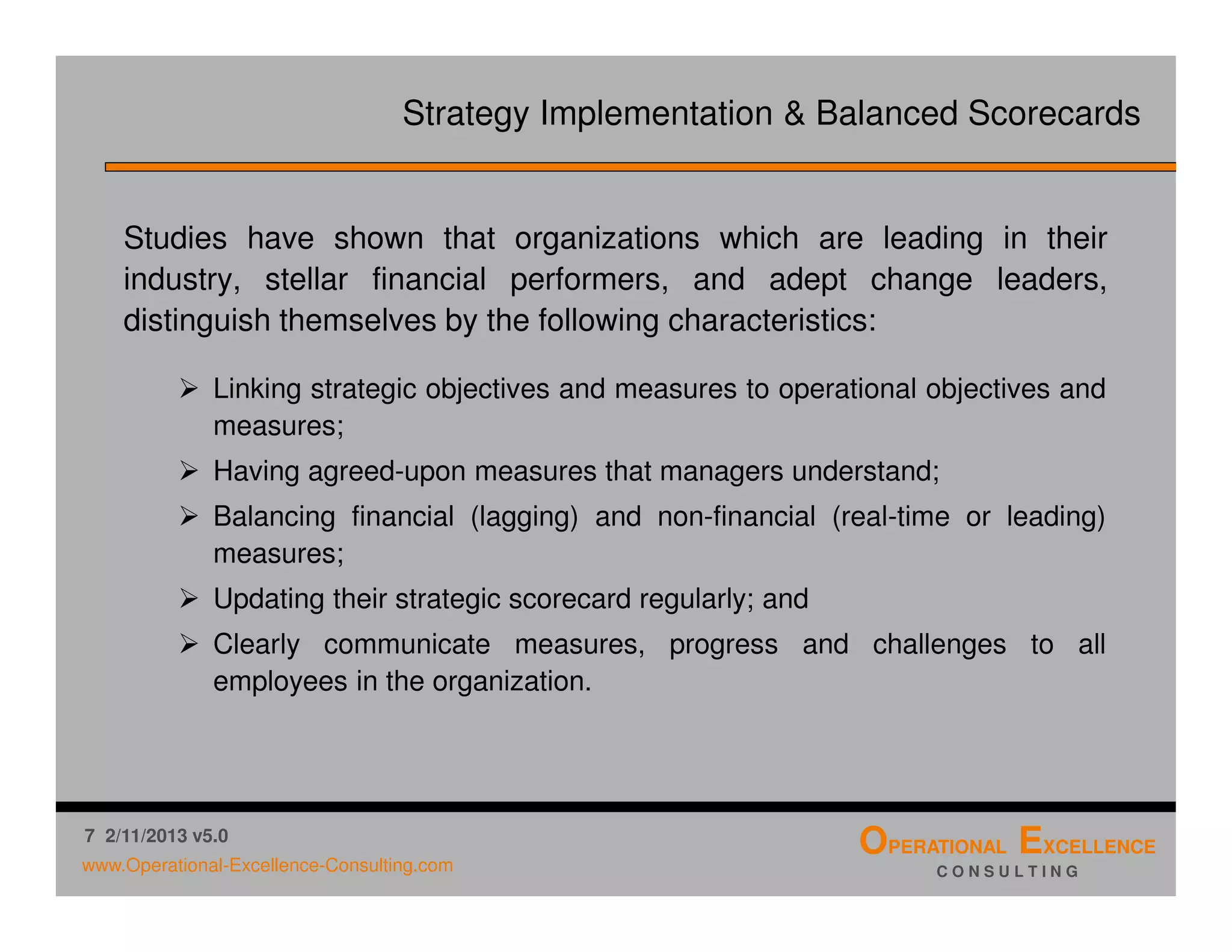 Balanced Scorecard Deployment Process Training Module | PDF