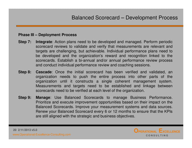 Balanced Scorecard Deployment Process Training Module | PDF | Business ...