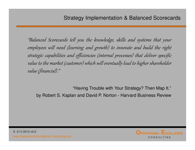 Balanced Scorecard Deployment Process Training Module | PDF | Business ...