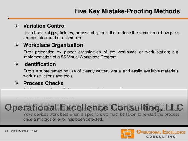 Lean Six Sigma Mistake-Proofing Process Training Module
