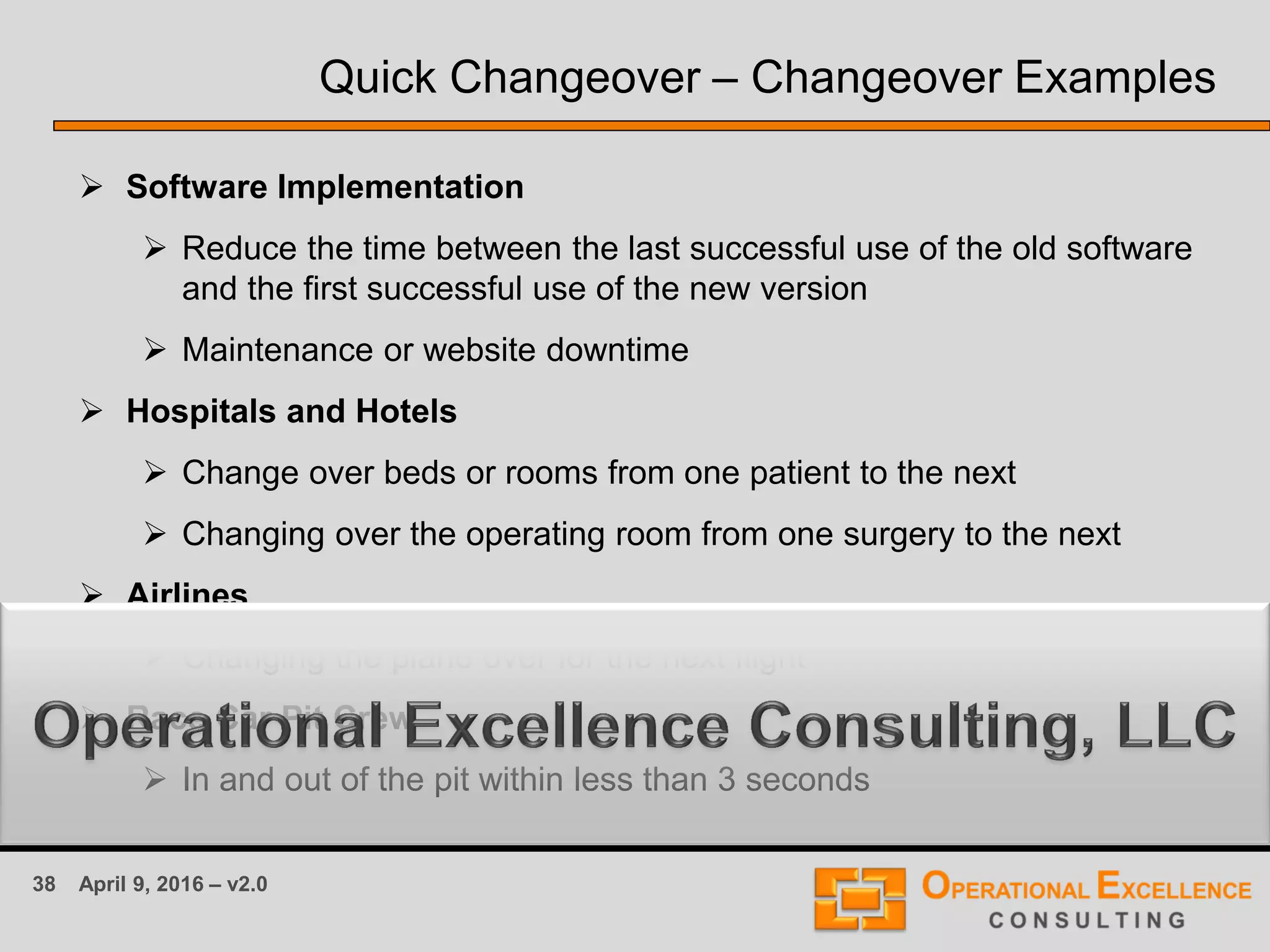 Lean Quick Changeover (SMED) Training Module | PDF