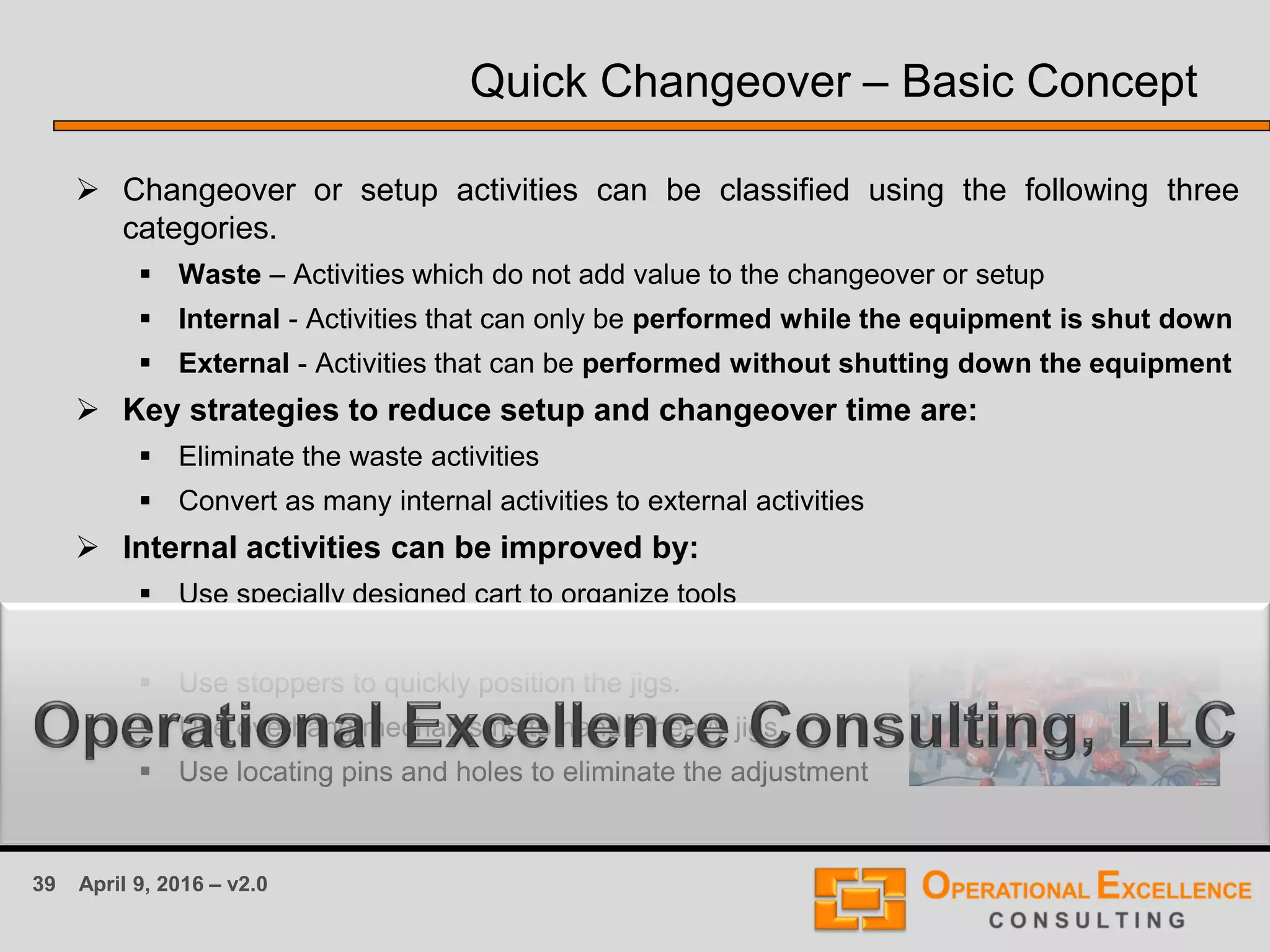 Lean Quick Changeover (SMED) Training Module | PDF