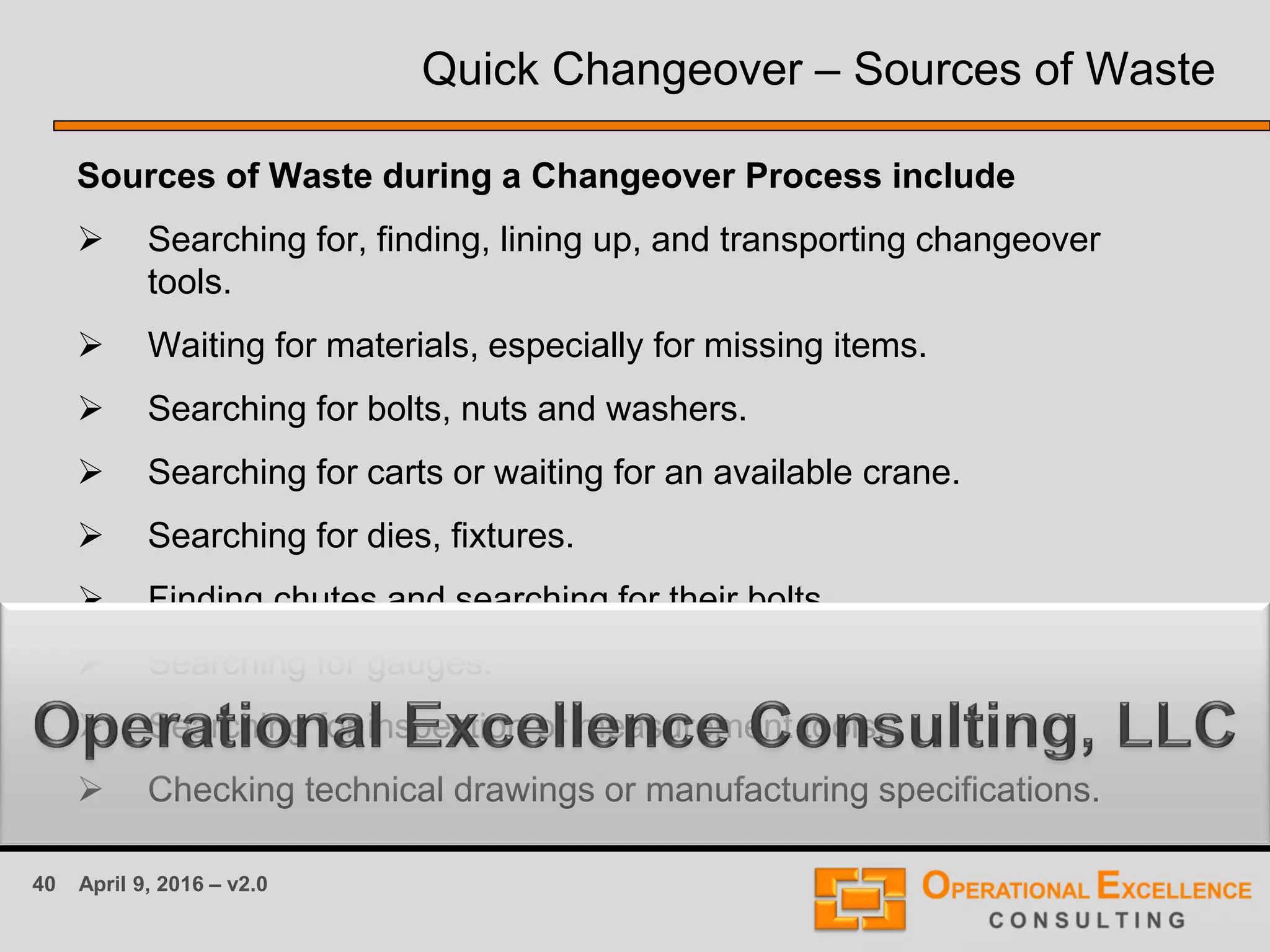 Lean Quick Changeover (SMED) Training Module | PDF
