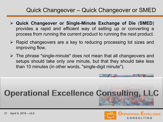 Lean Quick Changeover (SMED) Training Module | PDF | Manufacturing ...