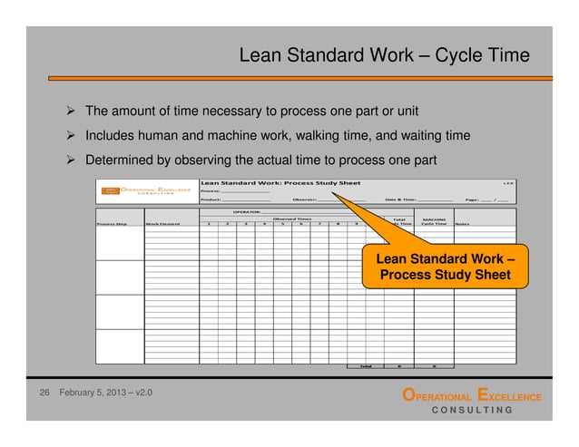 Lean Standard or Standardized Work Training Module | PDF ...