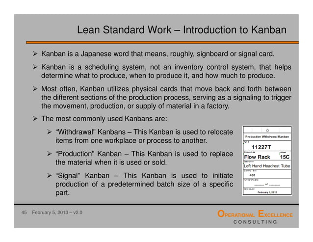 Lean Standard or Standardized Work Training Module | PDF ...