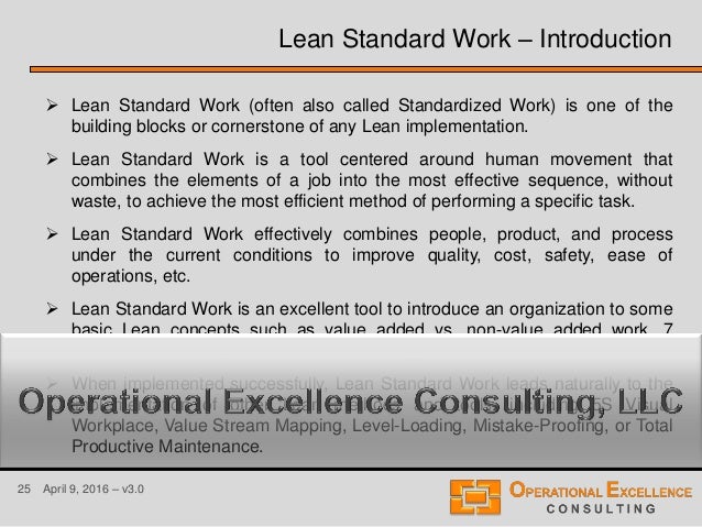 Lean Standard Work Sample