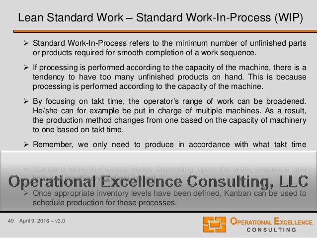 Lean Standard or Standardized Work Training Module