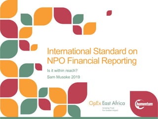 International Standard On NPO Financial Reporting | PPT