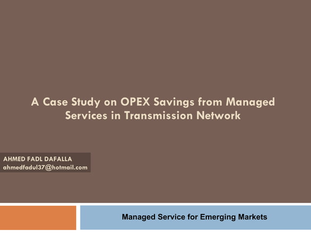 Opex saving in transmission network | PPT