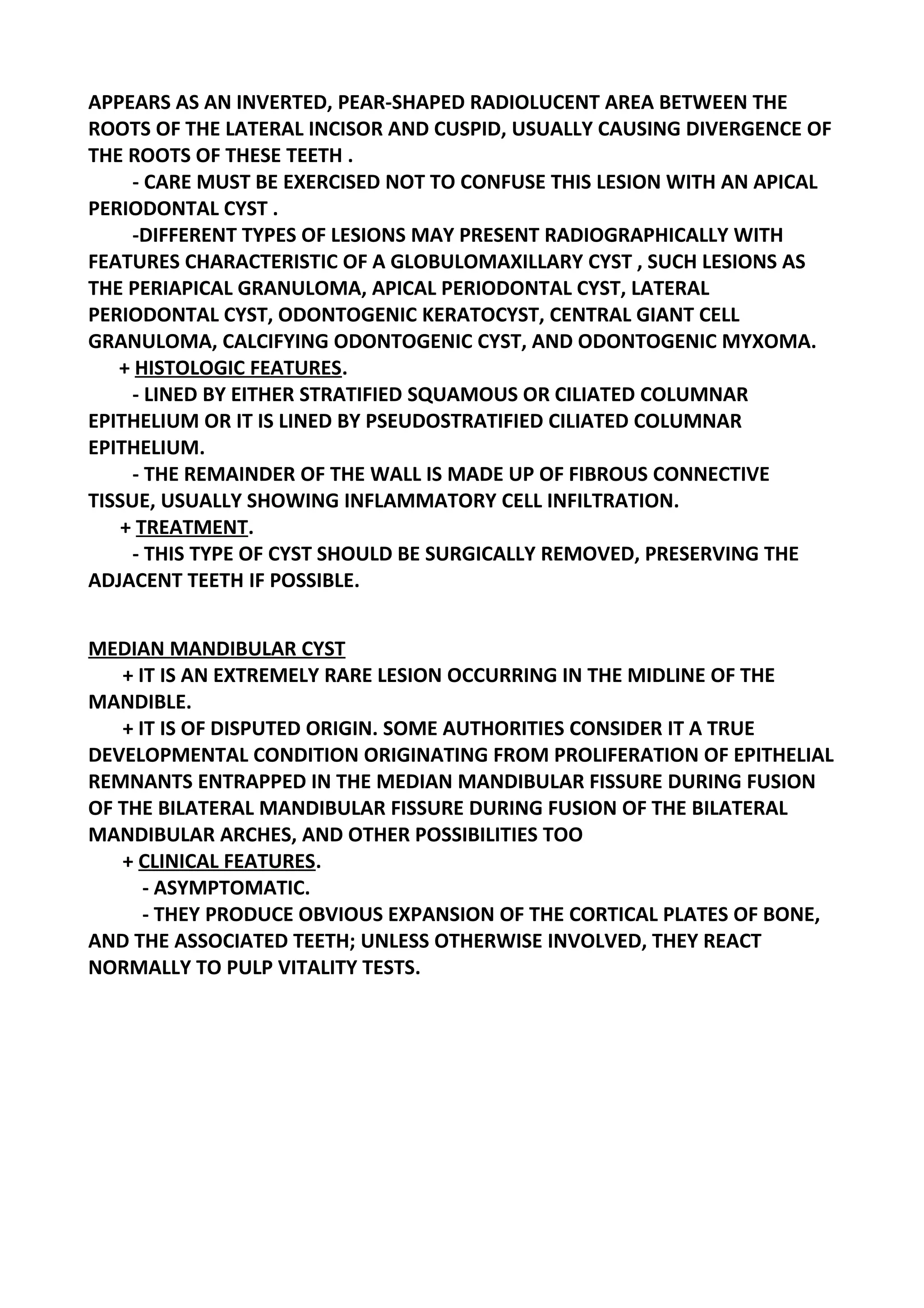 fissural cyst or developmental cyst | ODT