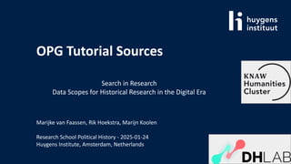 OPG 2025 Tutorial on Digital Political History and the role of search ...