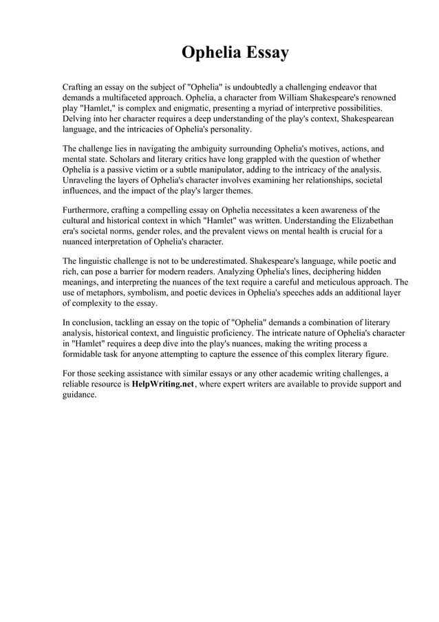 Ophelia Essay.pdfOphelia Essay | PDF