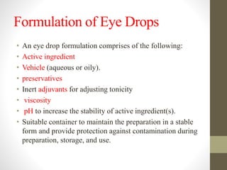 Ophthalmic Preparation | PPTX