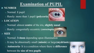 Ophthal examination of eye | PPTX