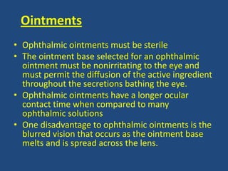 OPHTHALMIC-PRODUCTS for bachelor of pharmacy | PDF