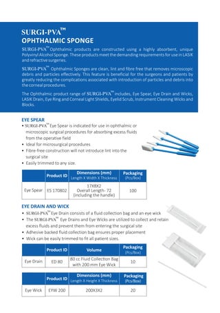SURGI-PVA" OPHTHALMIC SPONGE | PDF