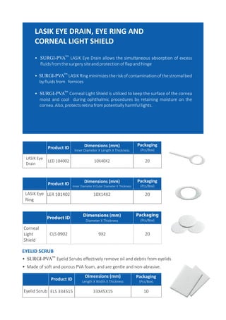 SURGI-PVA" OPHTHALMIC SPONGE | PDF