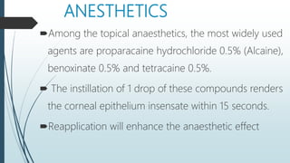 Ophthalmic diagnostic medications | PPTX