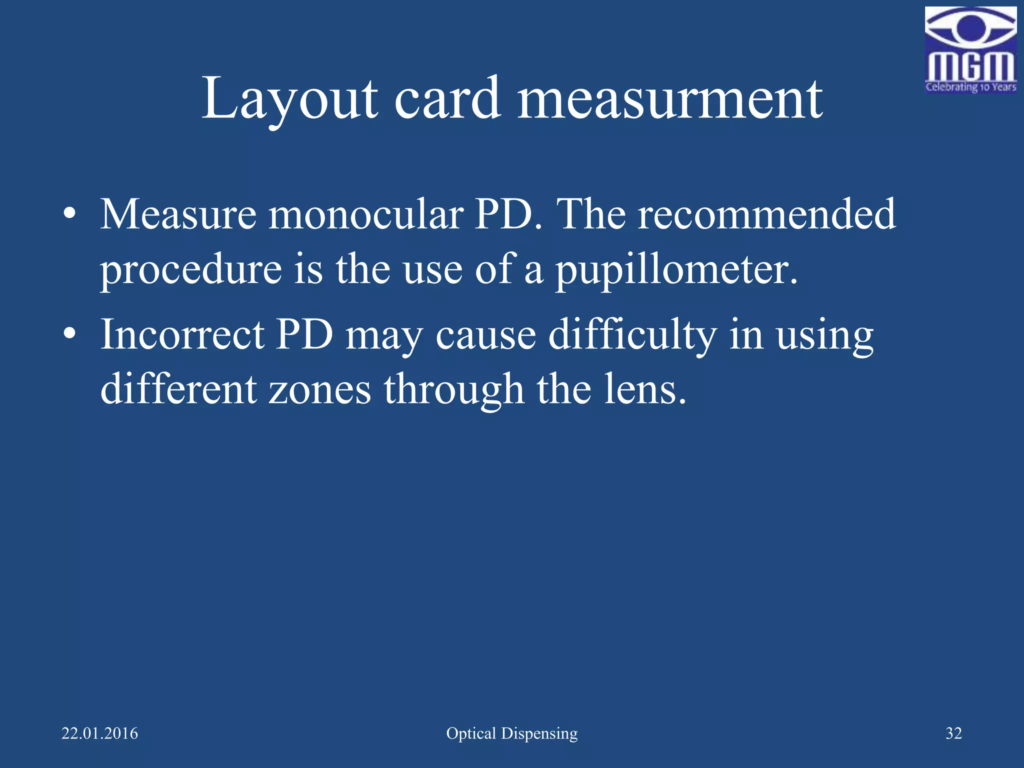 Ophthalmic dispensing | PPTX