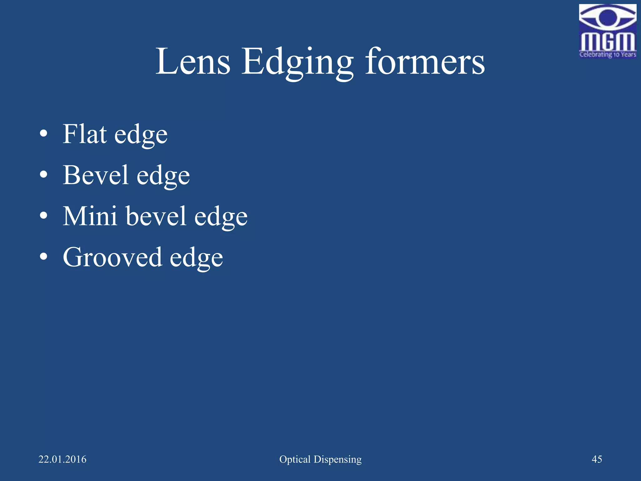 Ophthalmic dispensing | PPTX