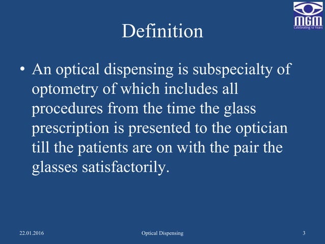 Ophthalmic dispensing | PPTX