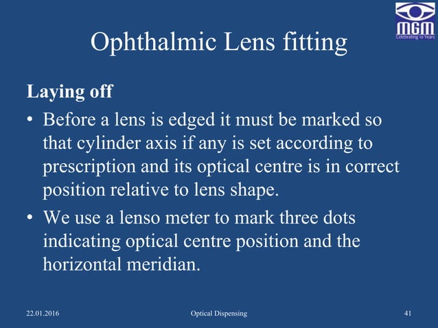 Ophthalmic dispensing | PPTX