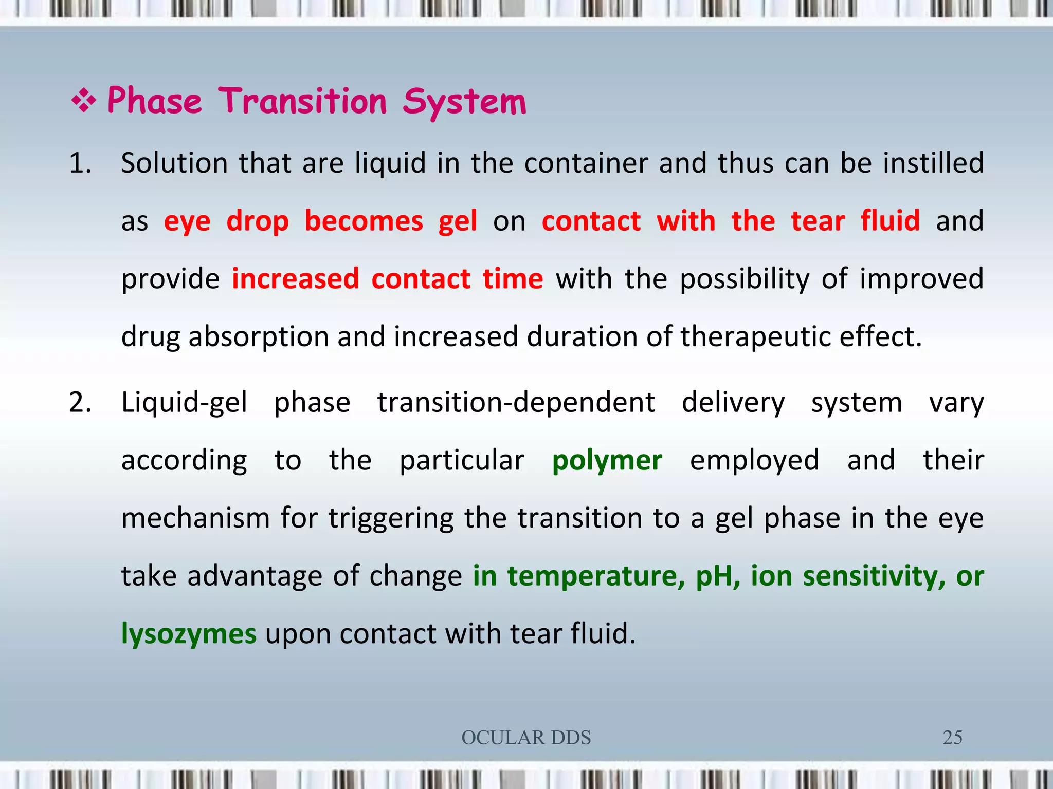 Ophthalmic drug delivery system | PPTX
