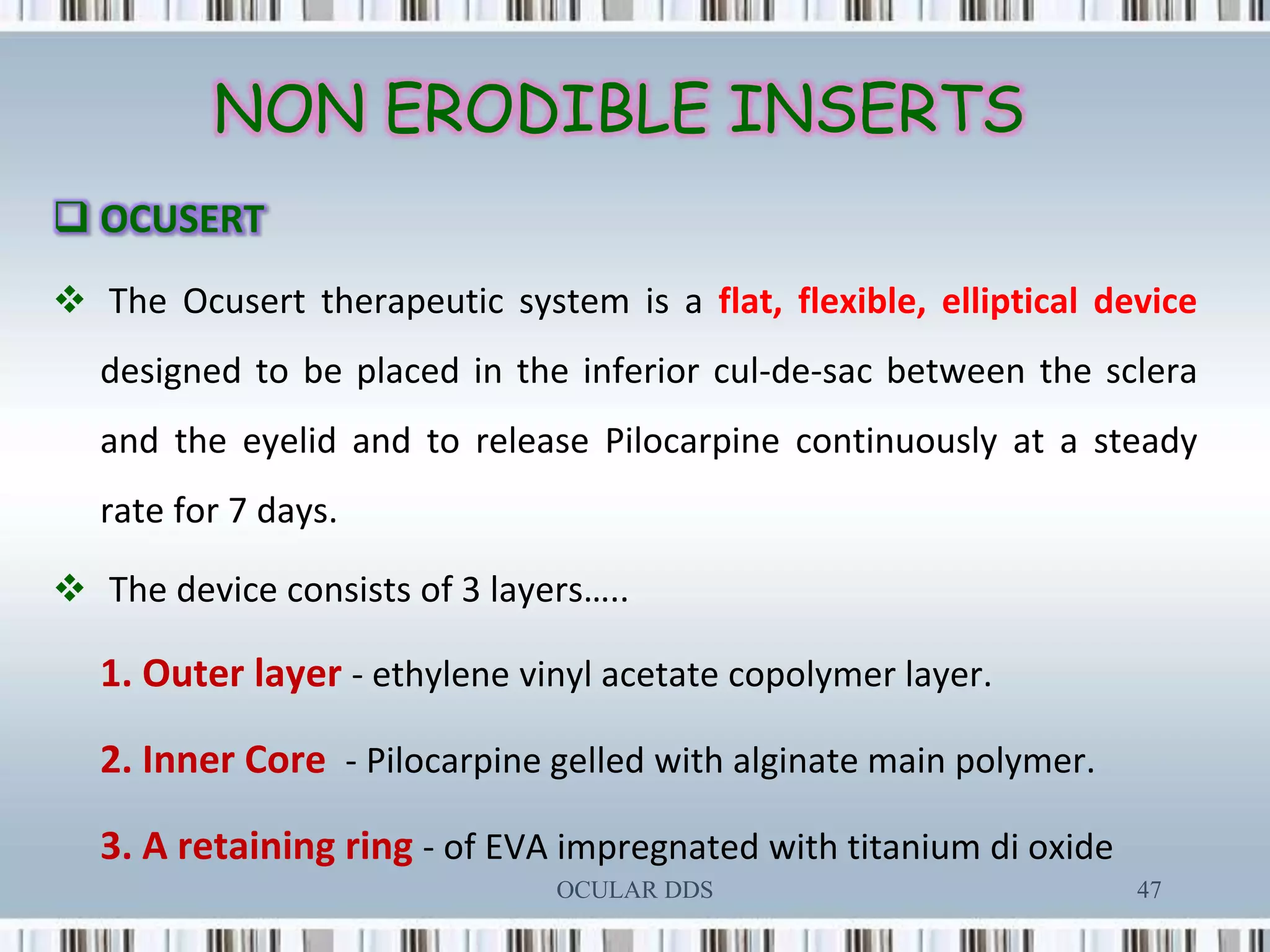 Ophthalmic drug delivery system | PPTX