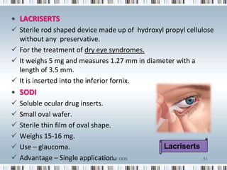 Ophthalmic drug delivery system | PPTX