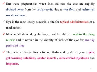 Ophthalmic drugdelivery system | PPTX