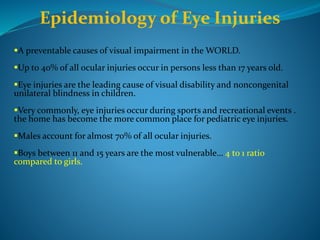 Ophthalmic emergencies in pediatrics | PPTX