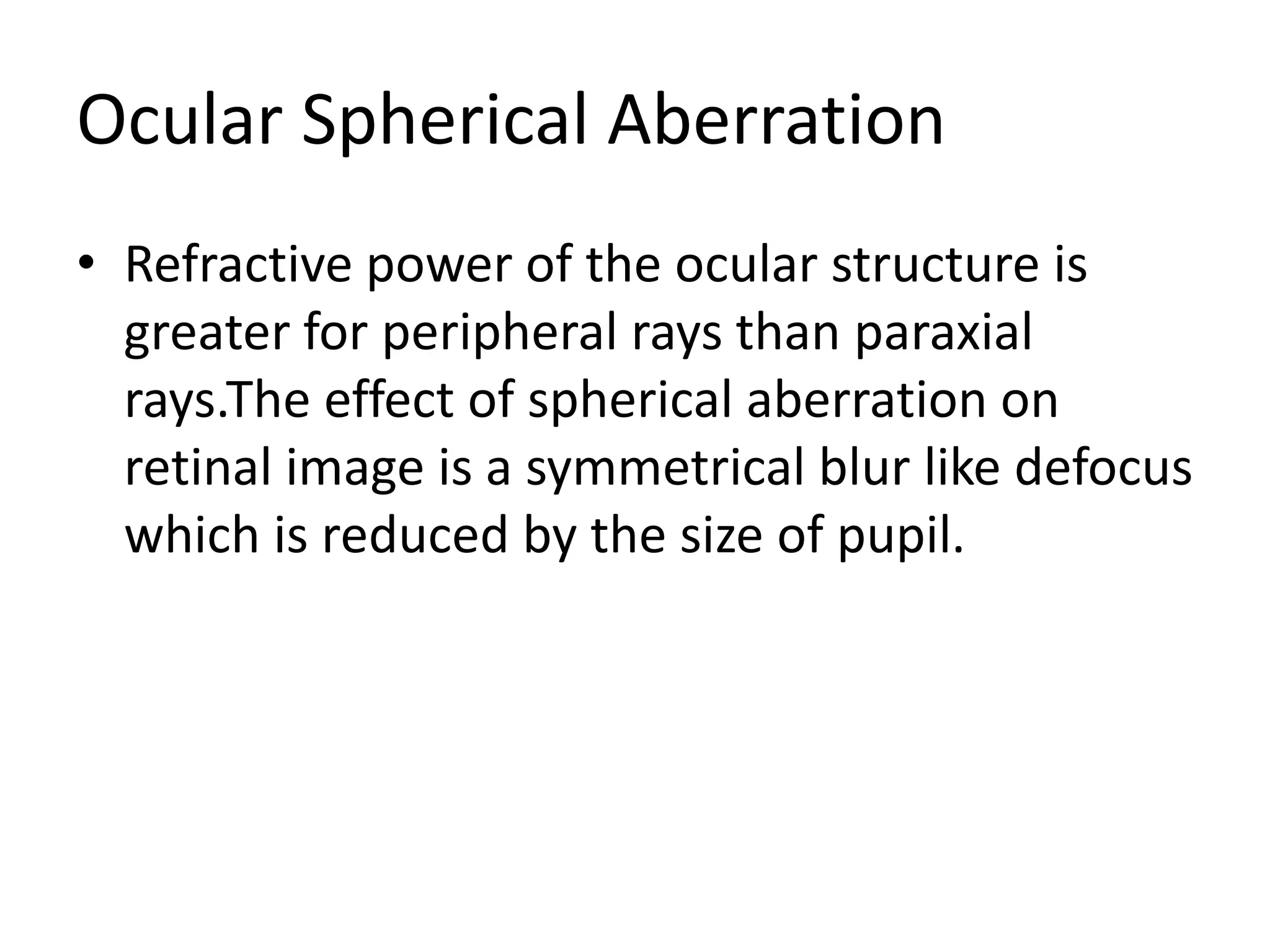Ophthalmic lens aberrations | PPTX