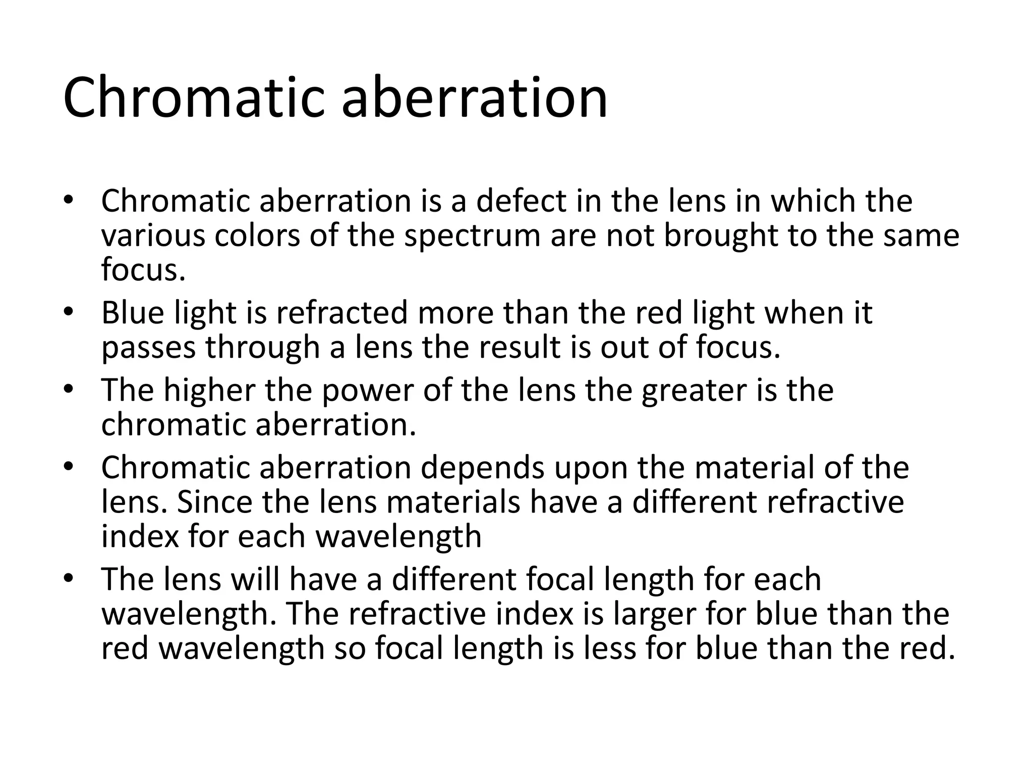 Ophthalmic lens aberrations | PPTX