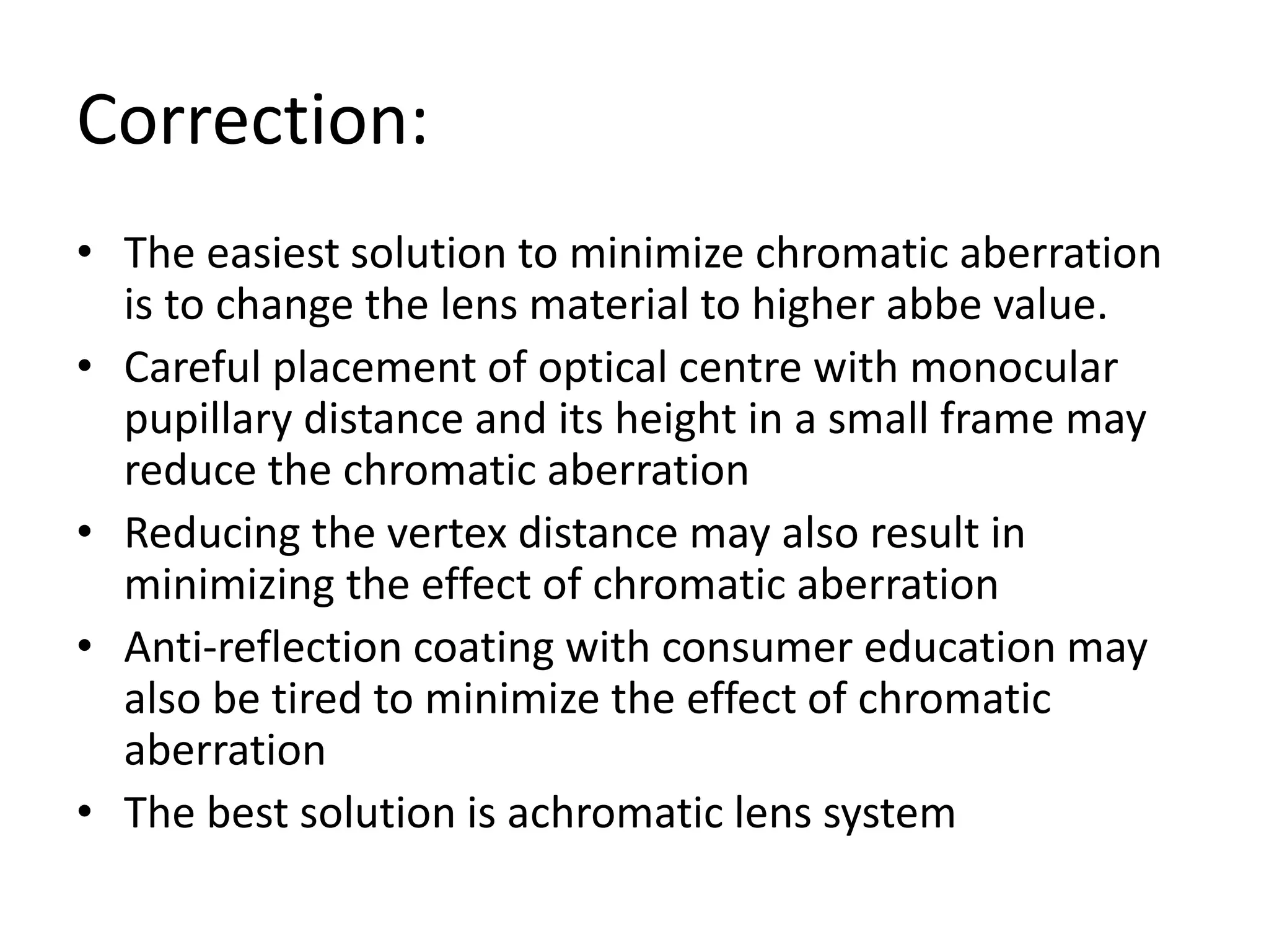 Ophthalmic lens aberrations | PPTX
