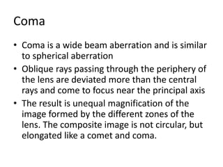 Ophthalmic lens aberrations | PPTX