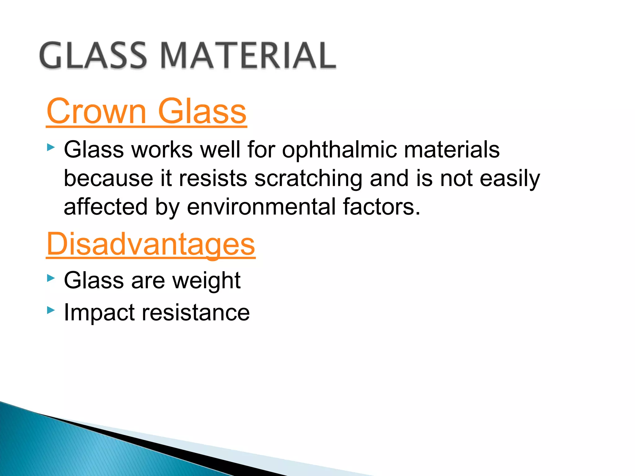 Ophthalmic lens material and design | PPT