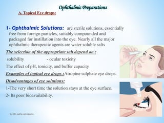 Ophthalmic perparation. | PPT