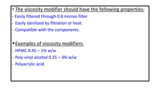 Ophthalmic preparations | PPTX