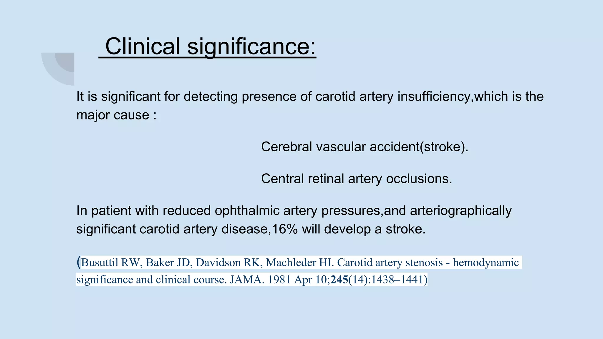 Ophthalmodynamometry. | PPTX