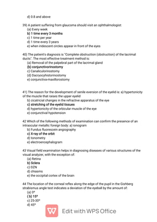 ophthalmology pdf for imu mbbs students bhiskek | PDF | Eye and Vision Conditions | Diseases and ...