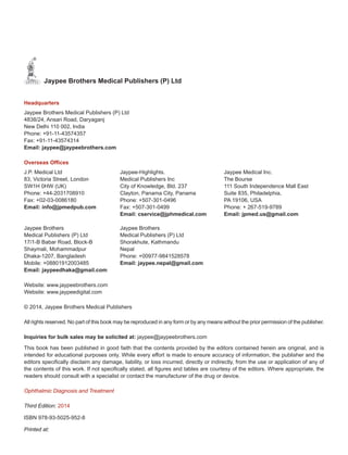 Ophthalmic Diagnosis & Treatment 6th Ed | PDF