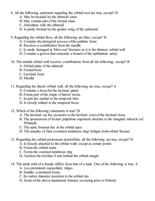 Ophthalmology basic science MCQs & Answers | DOCX