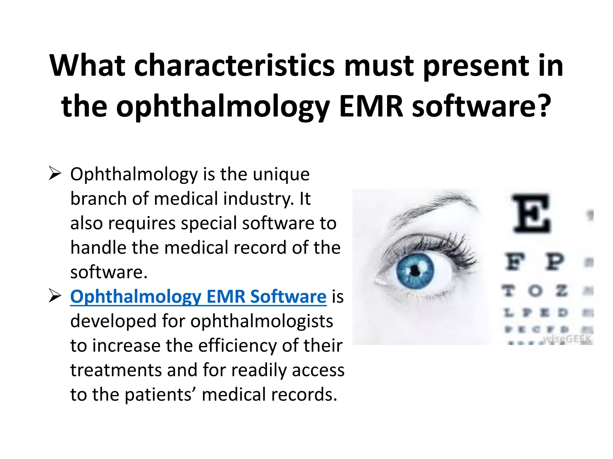 Ophthalmology emr software | PPT