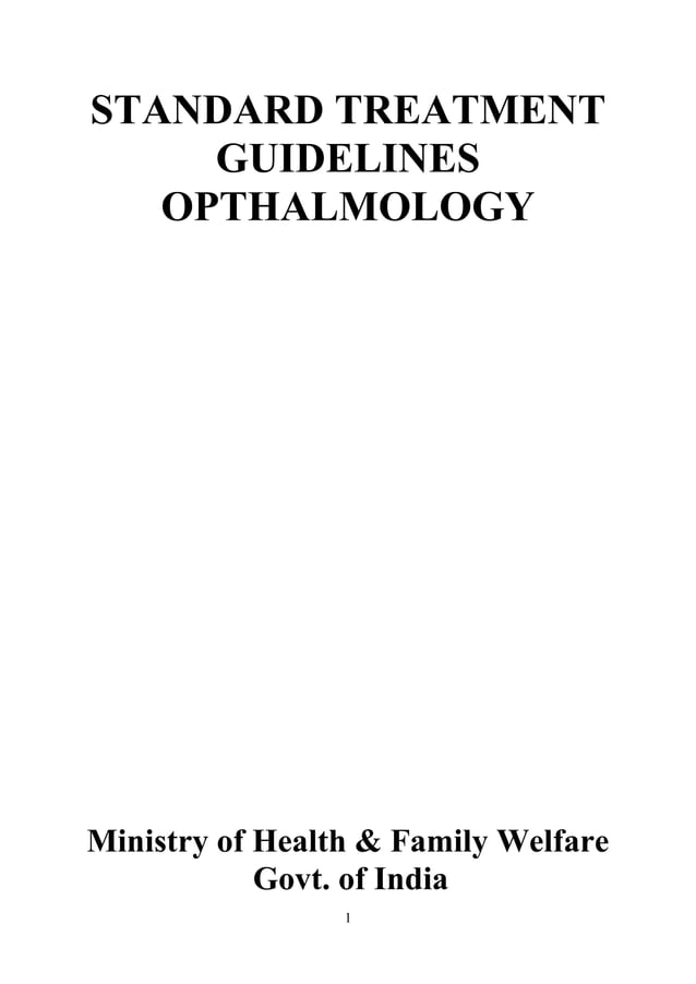Ophthalmology treatment guidelines Govt of India | PDF