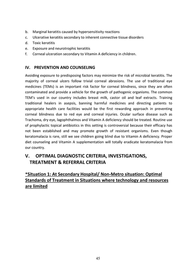 Ophthalmology treatment guidelines Govt of India | PDF