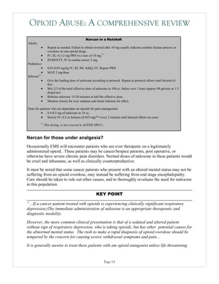 Opiods: An Overview fo Prehospital Providers | PDF