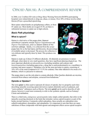 Opiods: An Overview fo Prehospital Providers | PDF