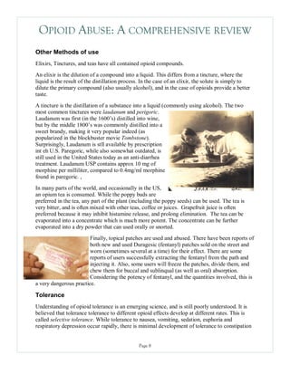 Opiods: An Overview fo Prehospital Providers | PDF